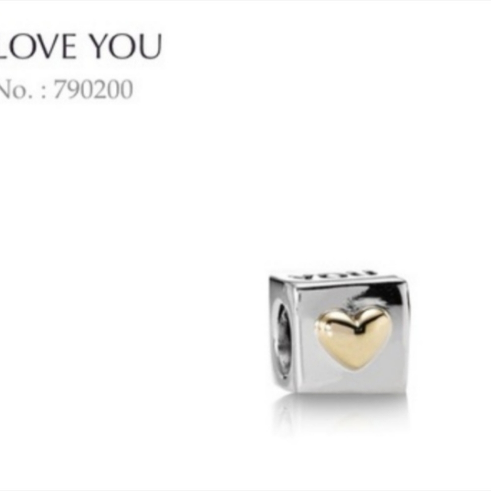 Authentic Pandora Charm Two Tones 14k Accent " I Love… - Gem